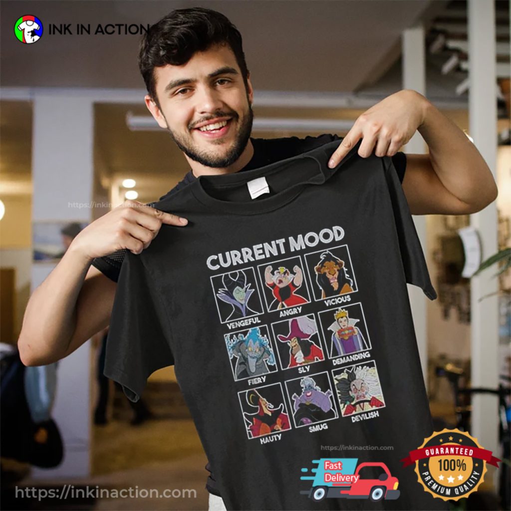 Disney Villains Current Mood Box Box Up T-shirt - Print your thoughts ...