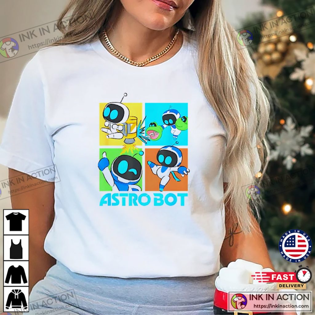 Astro Bot Fight Pose T-shirt - Print your thoughts. Tell your stories.