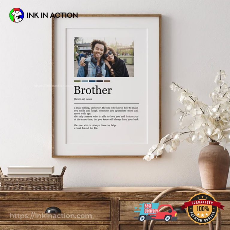Custom Brother Definition Meaning Brothers Sisters Day Poster - Print ...