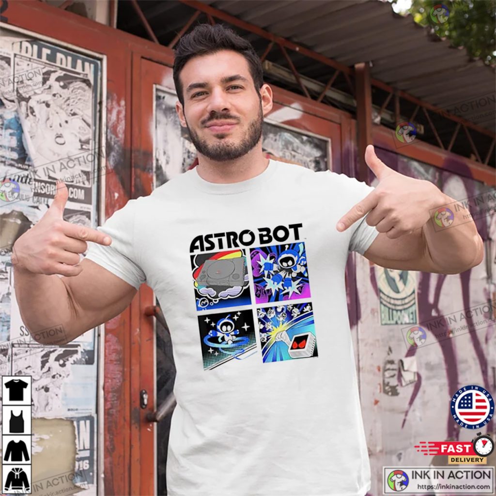 Space Warrior Astro Bot Video Game T-shirt - Print your thoughts. Tell your stories.