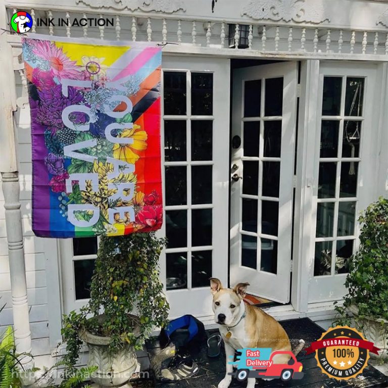 Floral LGBTQ You Are Loved Pride Flag - Print your thoughts. Tell your ...