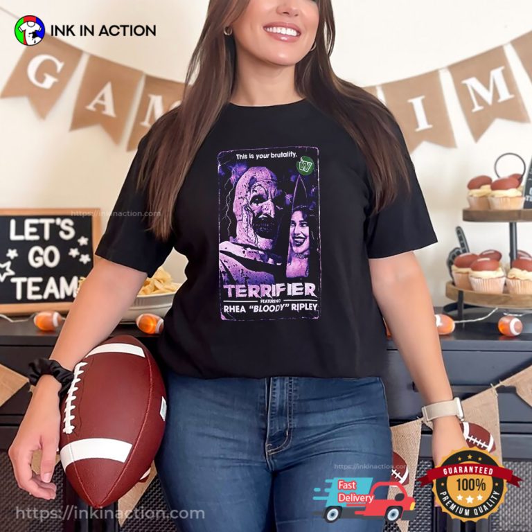 Terrifier X Rhea Bloody Ripley Horror Battle T-shirt - Print your ...