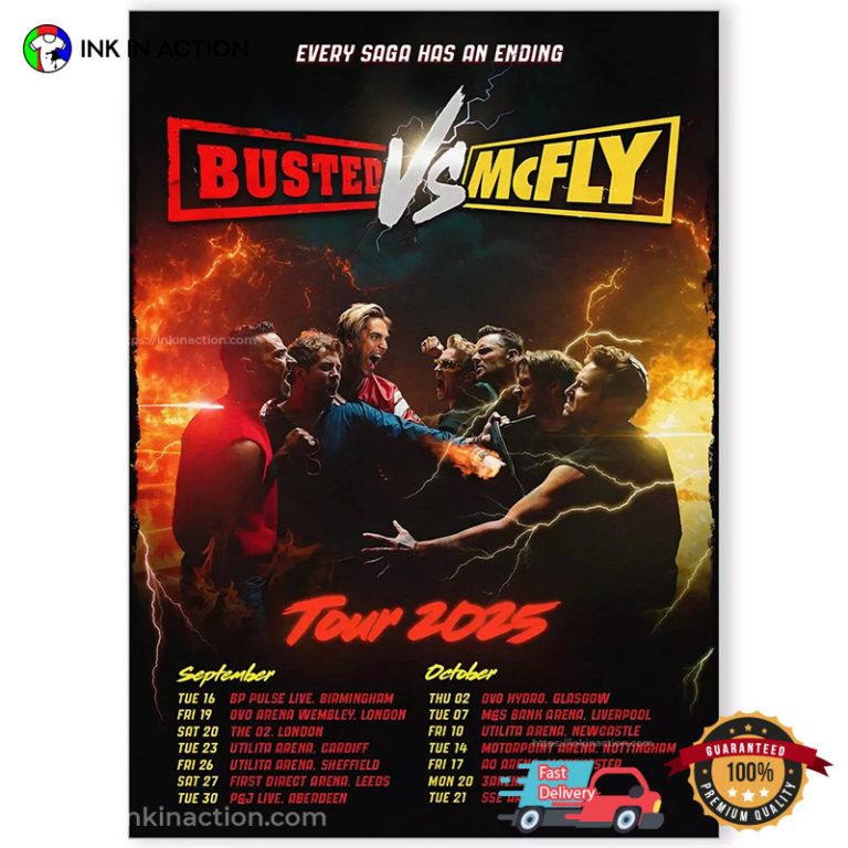 Busted Vs McFly 2025 Tour Poster - Print your thoughts. Tell your stories.