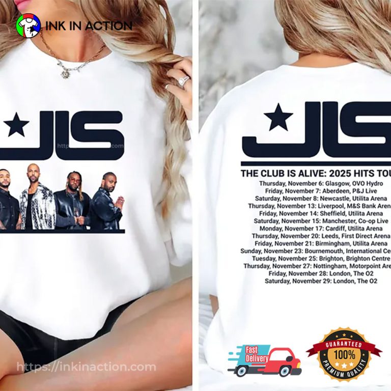 JLS The Club Is Alive 2025 Tour 2 Sided Shirt - Print your thoughts ...