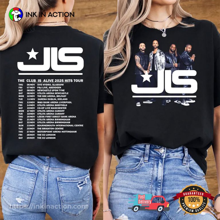 JLS The Club Is Alive 2025 Tour Dates 2 Sided Shirt - Print your ...